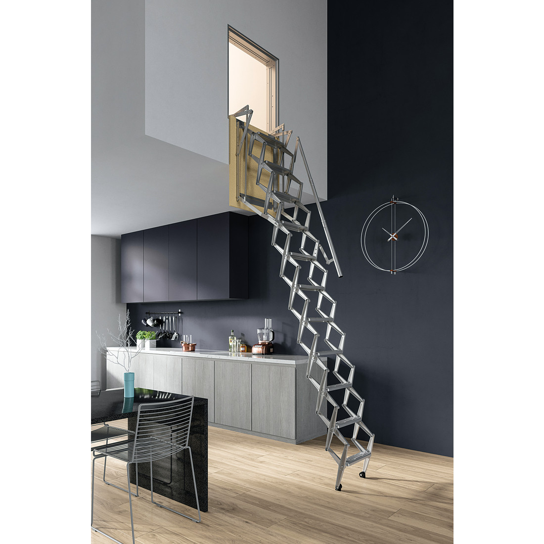 Escalier escamotable WALL - Escalier escamotable métal : Escaliers ...